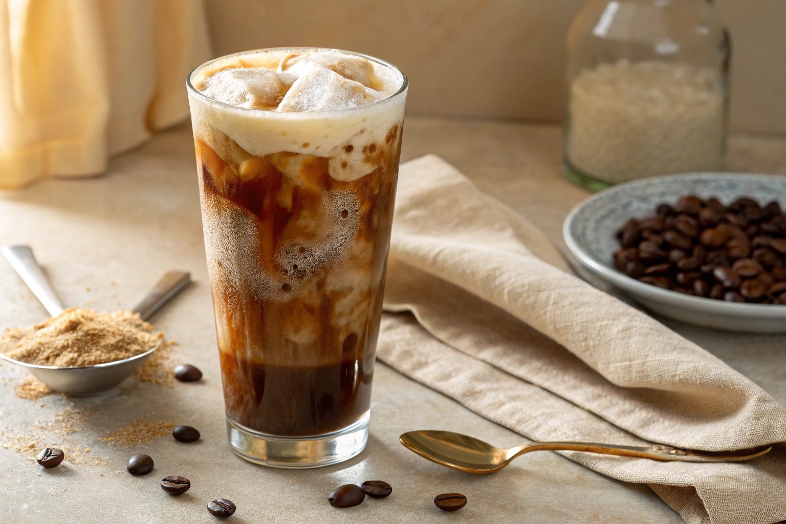 Cold brown sugar foam in Thermomix